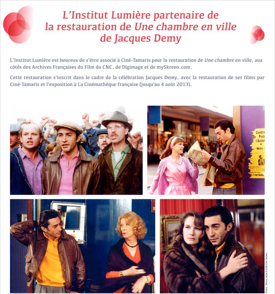 L'Institut Lumière partenaire de la restauration de Une chambre en ...